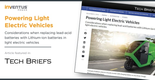 Powering Light Electric Vehicles - Tech Briefs | Inventus Power