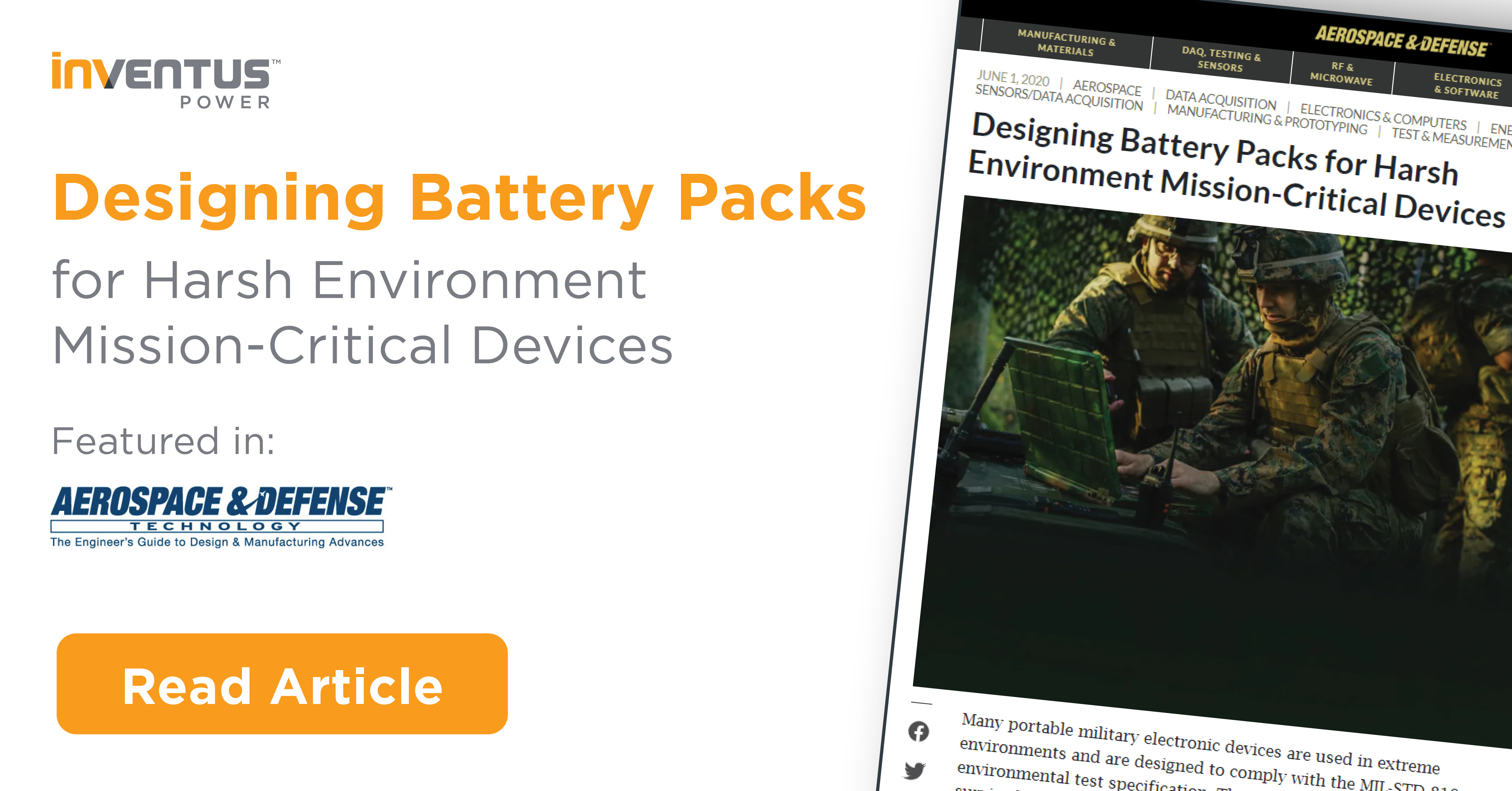 Designing Battery Packs for Harsh Environment Mission-Critical Devices