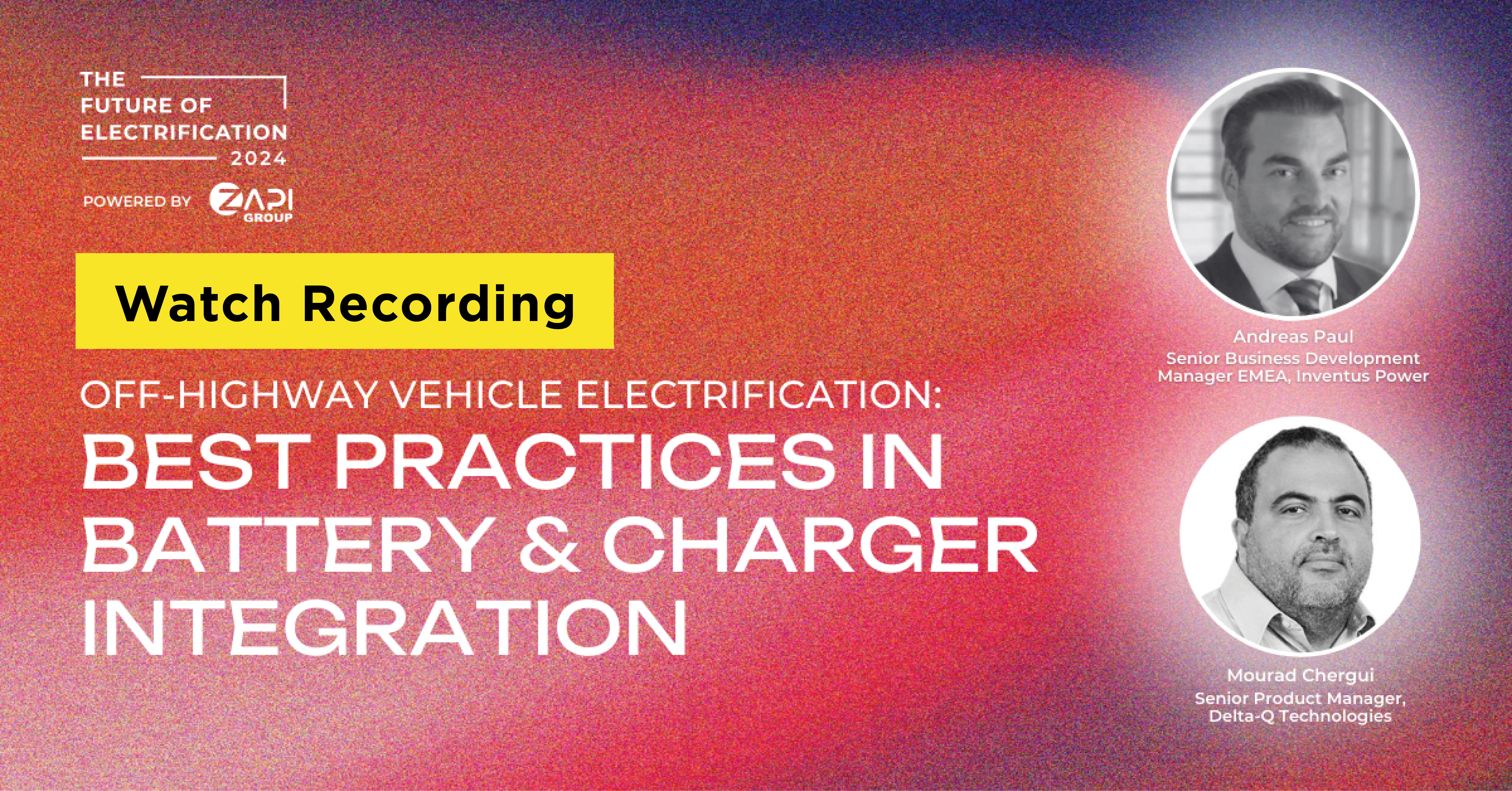 Recording from Future of Electrification 2024 | Inventus Power